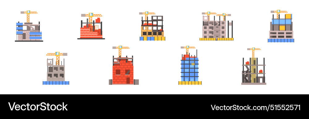 Frame of house as construction process building Vector Image