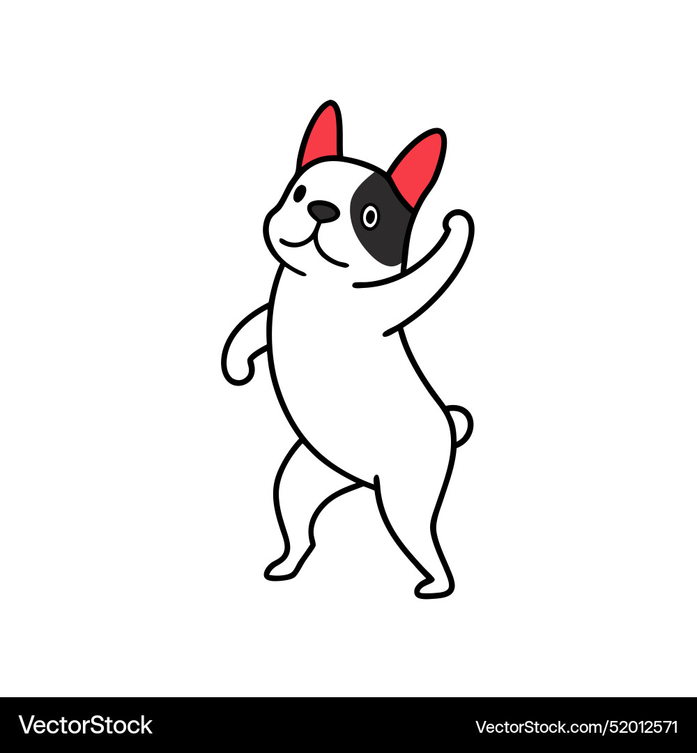 French bulldog dog dancing icon Royalty Free Vector Image
