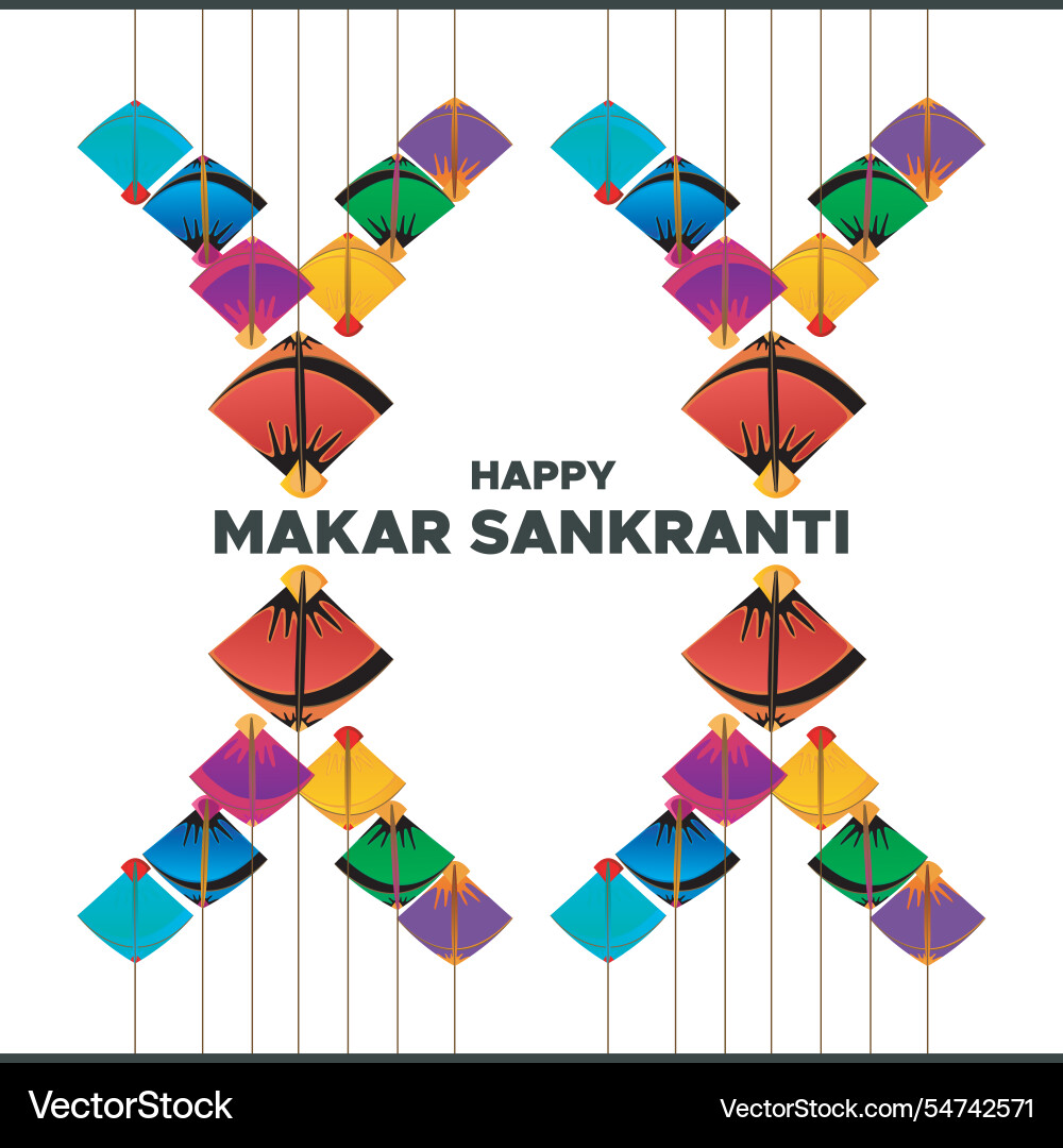 Happy makar sankranti creative social media post Vector Image