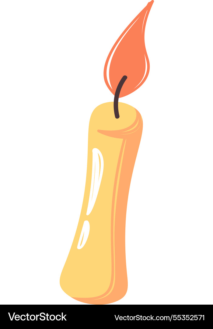 Melting Wax Candle Flame Royalty Free Vector Image