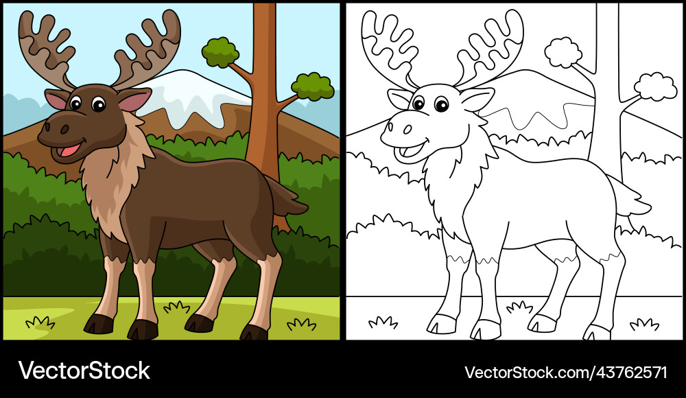 Moose Coloring Template