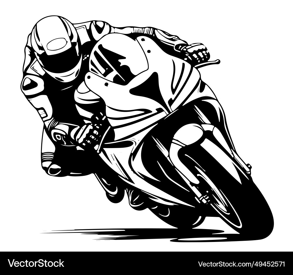 Motorcycle Racer Sketch Royalty Free Vector Image