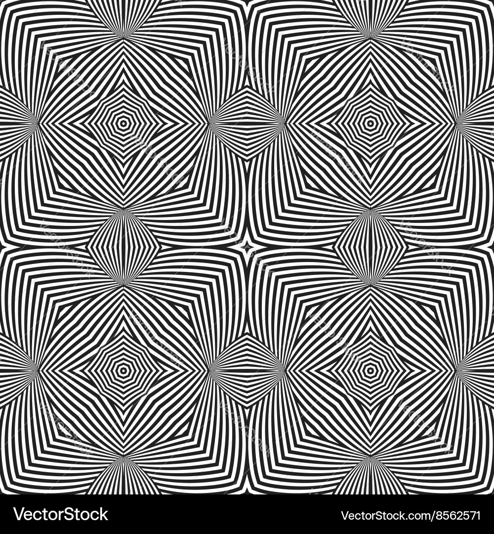 Optical art abstract striped seamless deco pattern