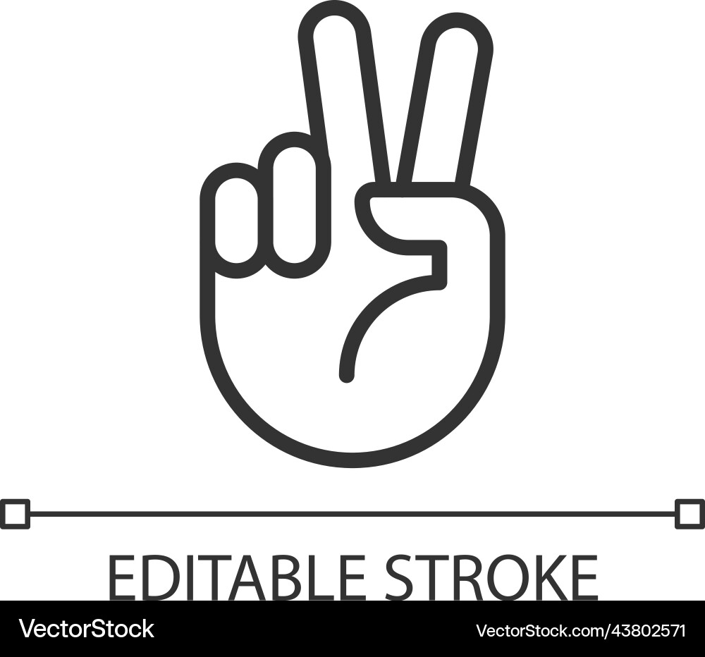 Peace sign pixel perfect linear icon Royalty Free Vector