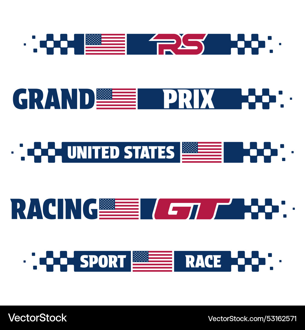 Racing labels usa Royalty Free Vector Image - VectorStock