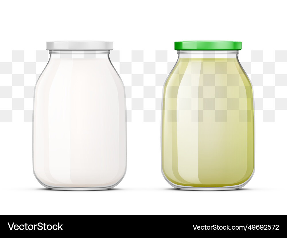 3d clear full glass jar for branding Royalty Free Vector