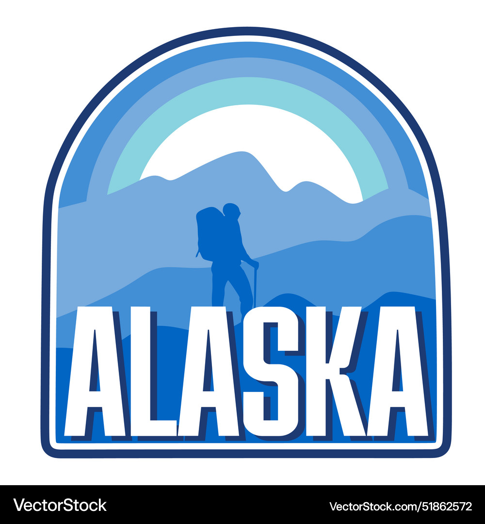 Alaska state with mountains in the background Vector Image