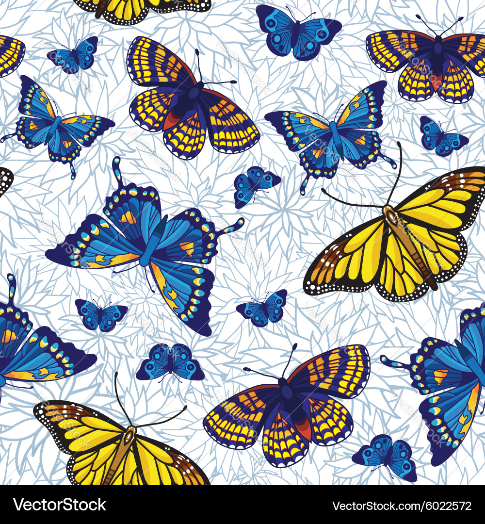 Butterfly Seamless Pattern Royalty Free Vector Image