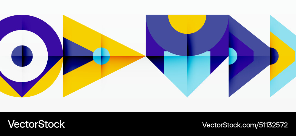Colorful geometric shapes in symmetrical pattern Vector Image