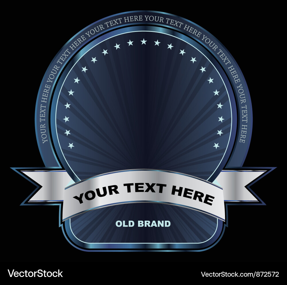 Elegant Starry Label with Ribbon Royalty Free Vector Image