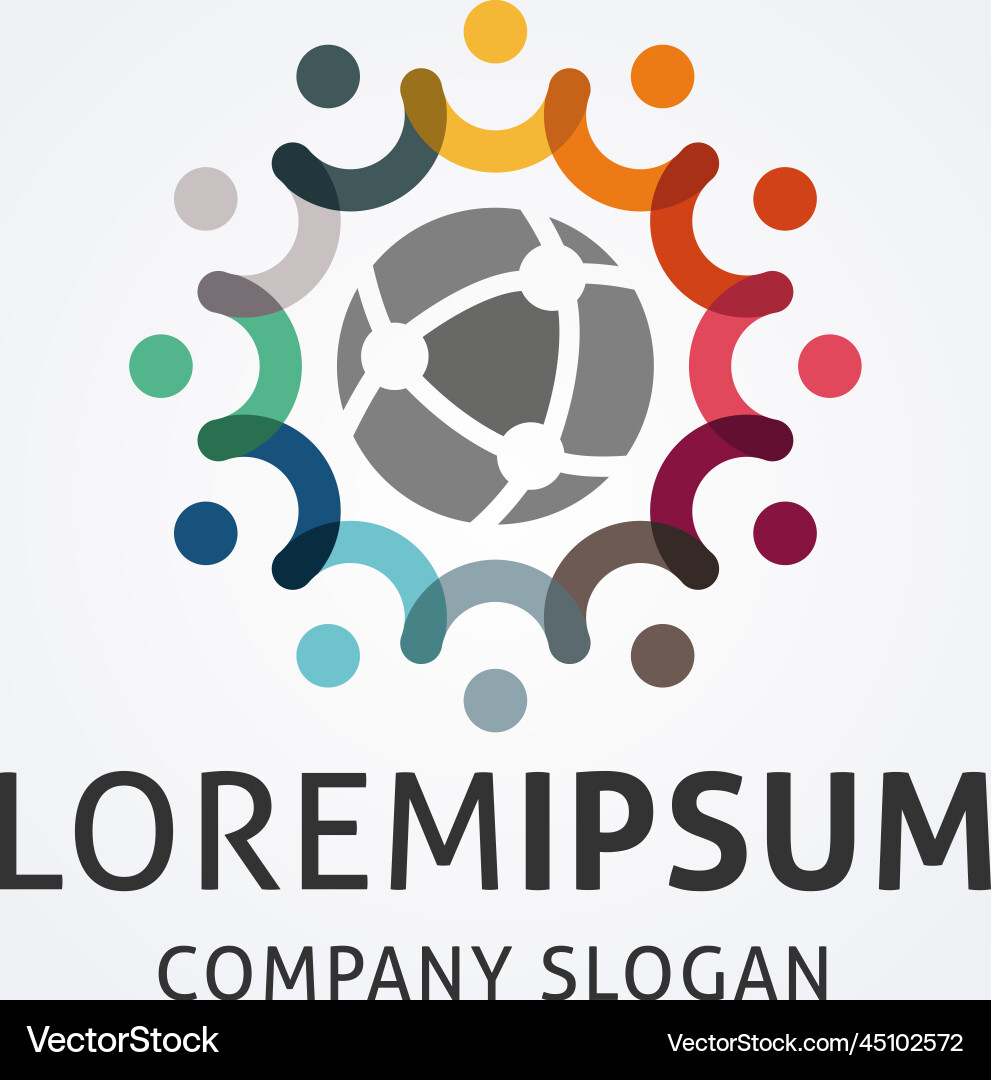 Global connect community logo Royalty Free Vector Image