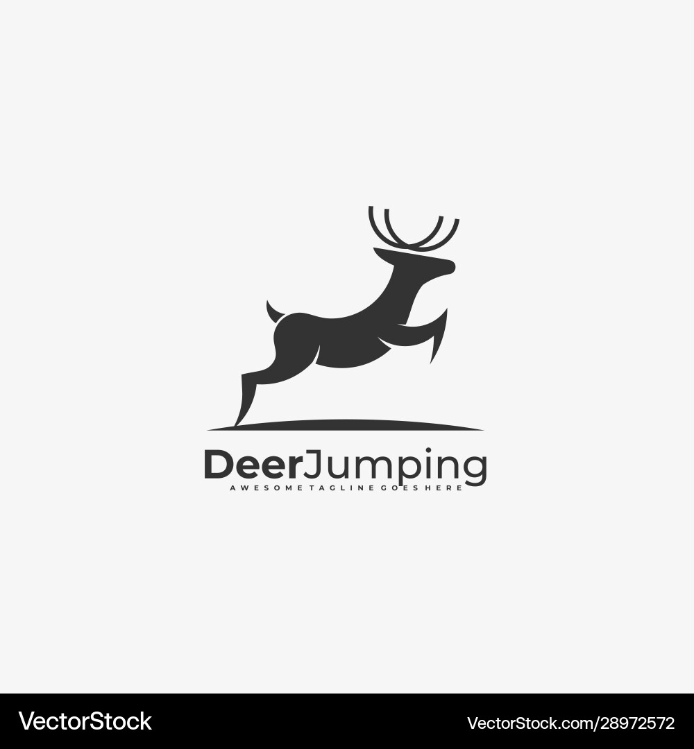 Logo deer jumping silhouette Royalty Free Vector Image