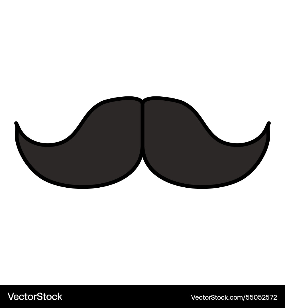 Mustache flat icon isolated on white background Vector Image