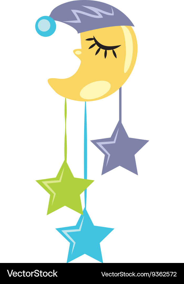 Sleepy moon Royalty Free Vector Image - VectorStock