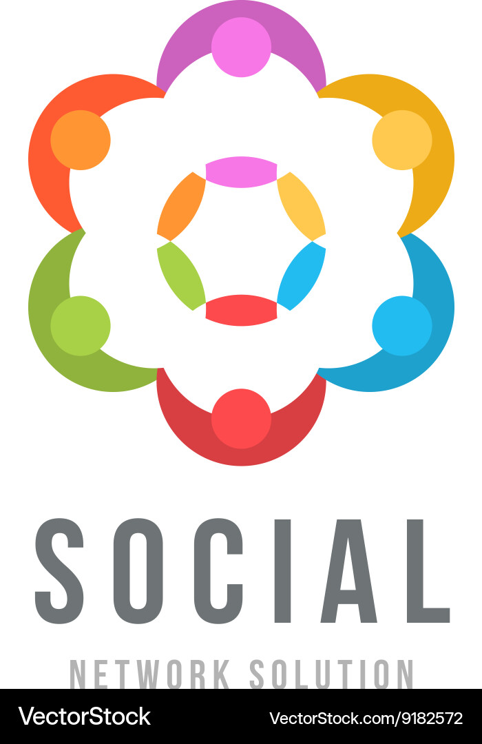 Social network concept logo design template Vector Image