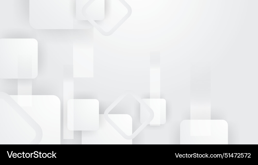 White gradient abstract background with shapes Vector Image