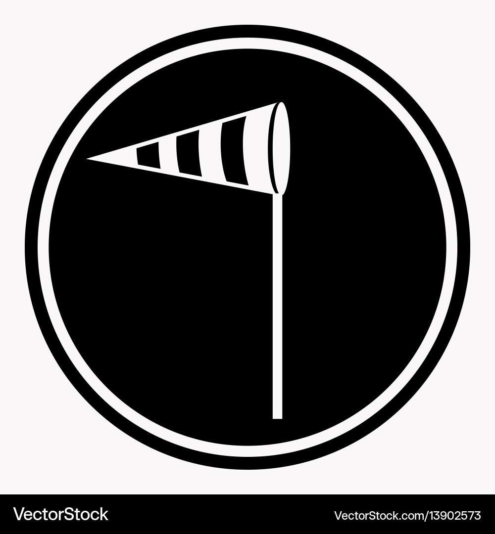 Attention wind caution sign crosswind Royalty Free Vector