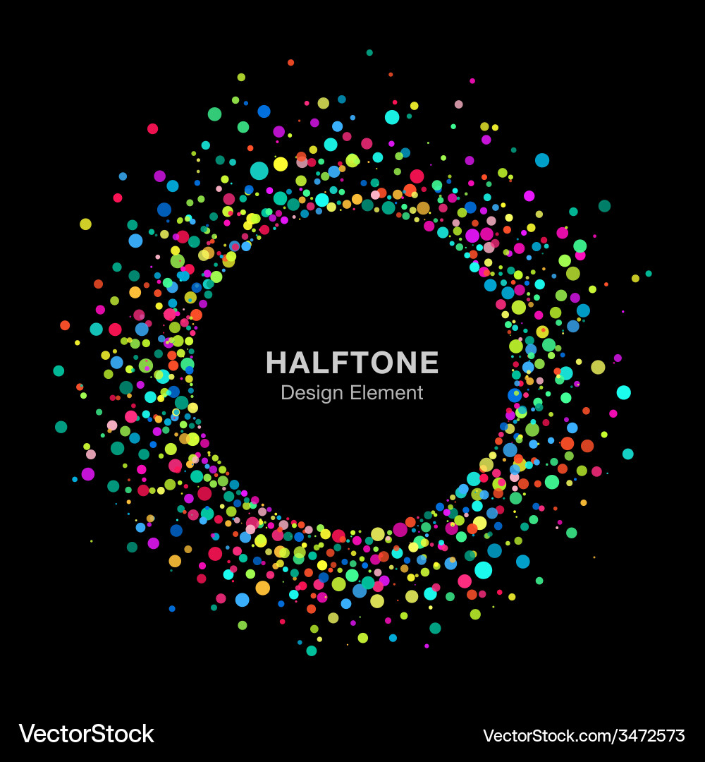 Colorful bright abstract halftone logo design elem