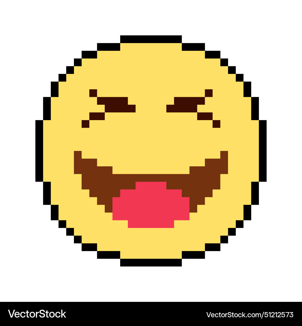 Emoticon and emoji smile pixel art design Vector Image