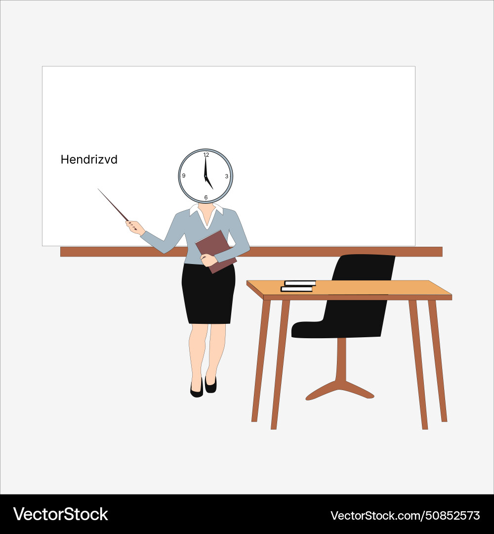 Female teacher who is teaching Royalty Free Vector Image