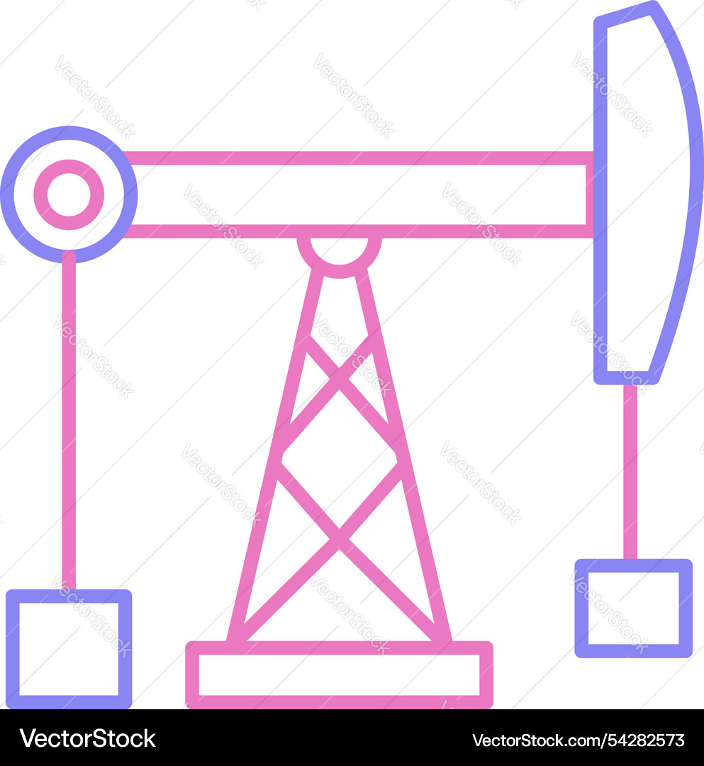 Fossil fuel line two colour icon Royalty Free Vector Image