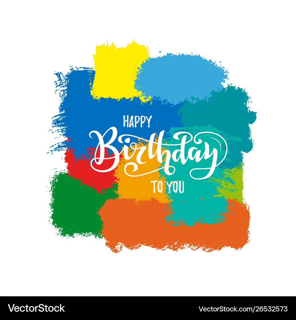 Happy birthday lettering Royalty Free Vector Image