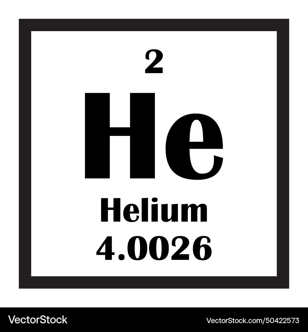 Helium chemical element icon Royalty Free Vector Image