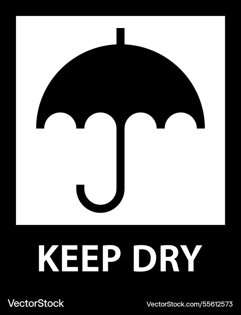 Keep dry sign parcel label packing sticker Vector Image