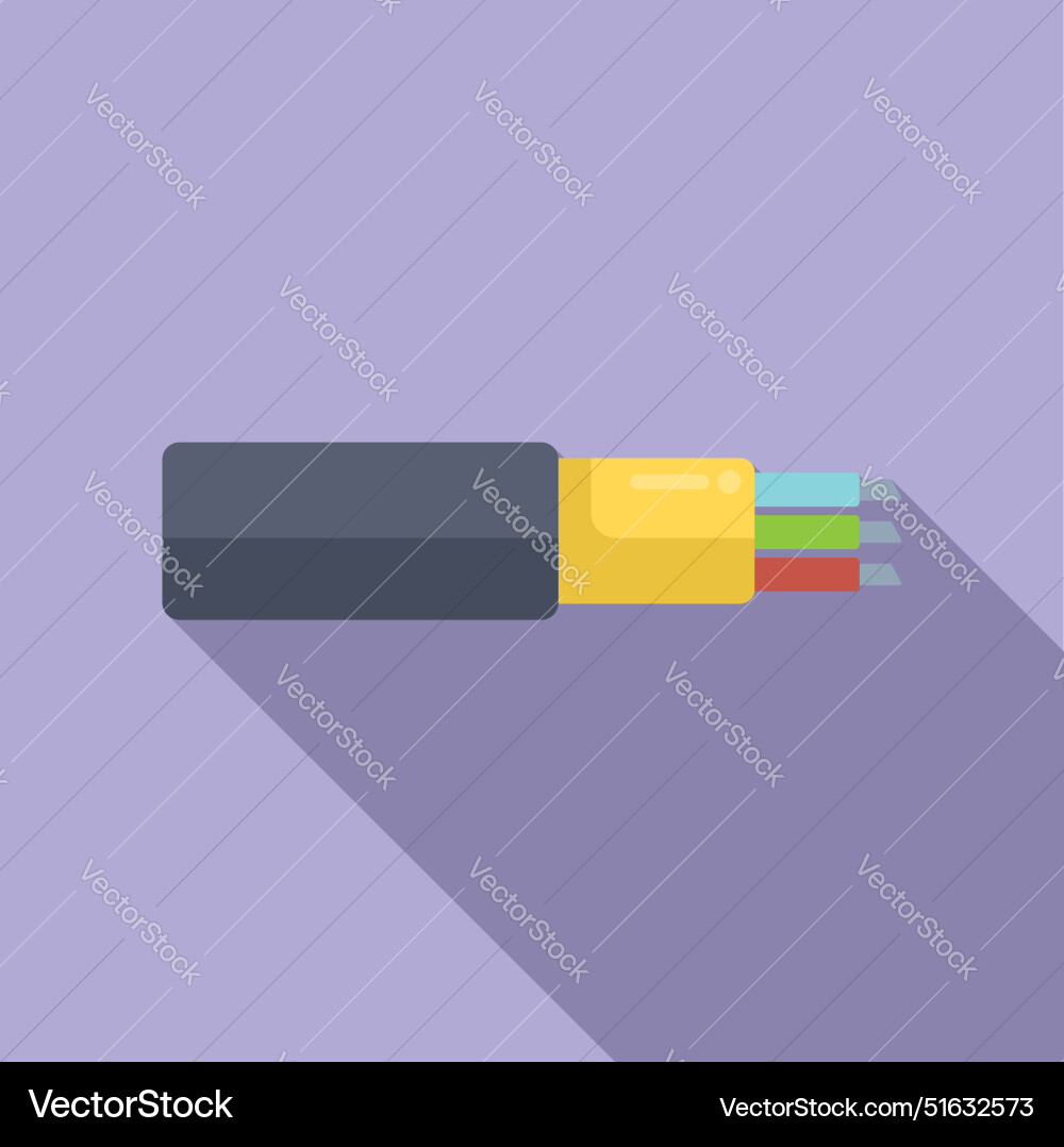 Optical fiber cable transmitting data through Vector Image