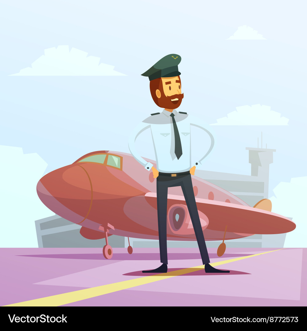 Pilot cartoon Royalty Free Vector Image - VectorStock