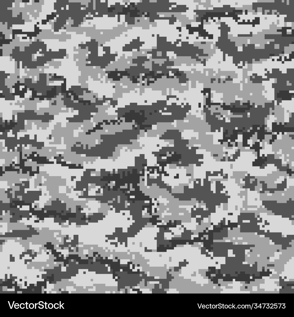 Pixel Camo Pattern - Gray Royalty Free Vector Image