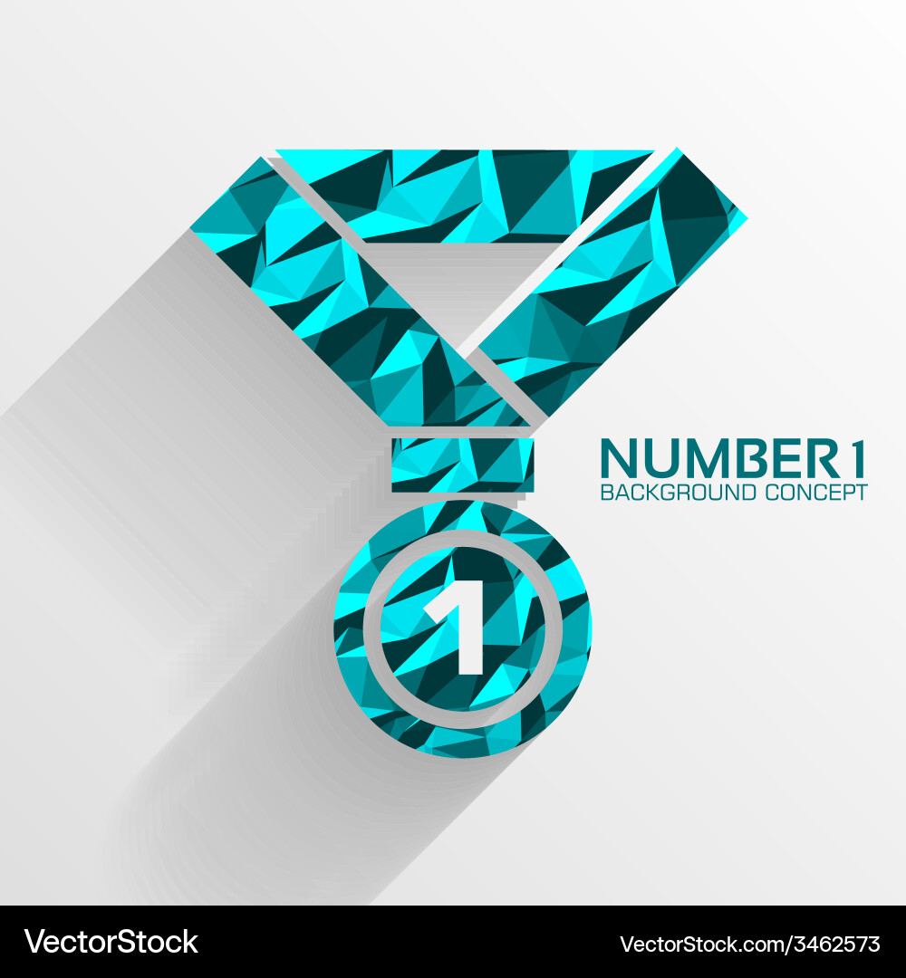 Polygonal Number One Background Royalty Free Vector Image
