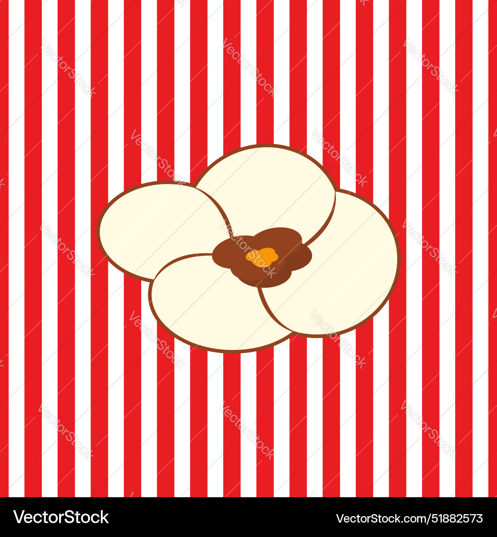 Popcorn background with red and white stripes Vector Image