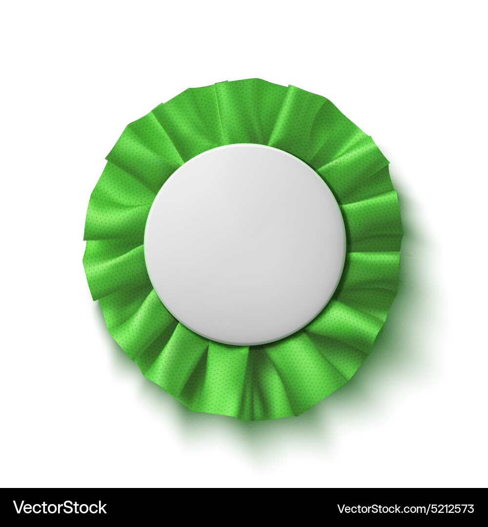 Realistic Green Fabric Award Ribbon Royalty Free Vector