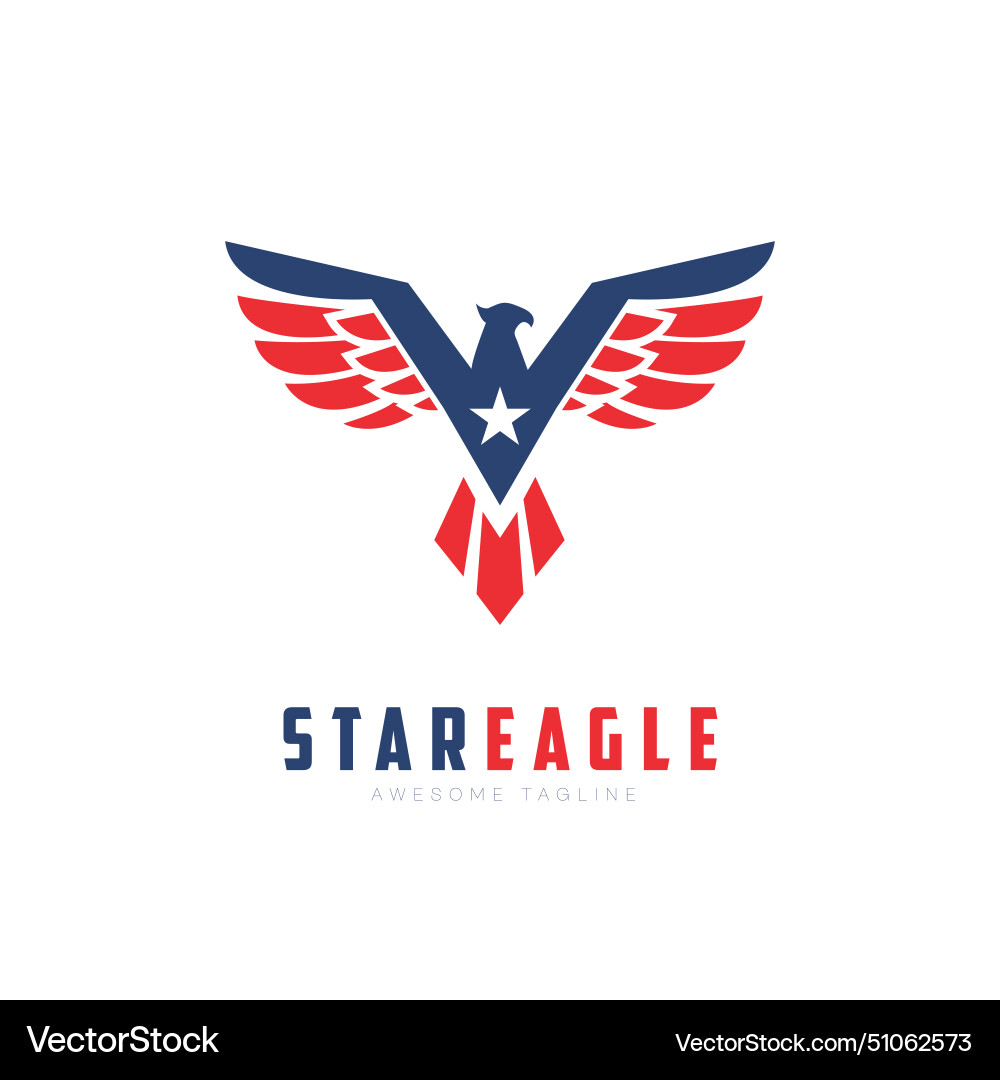 Star eagle logo design symbol template flat style Vector Image