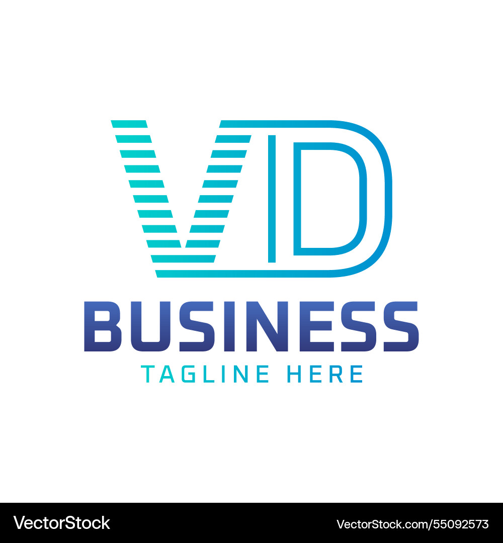 Vd logo design sleek modern letter Royalty Free Vector Image