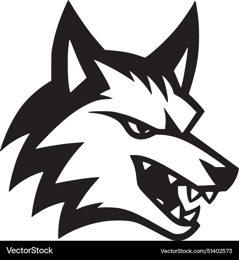 Wolf - minimalist and flat logo Royalty Free Vector Image