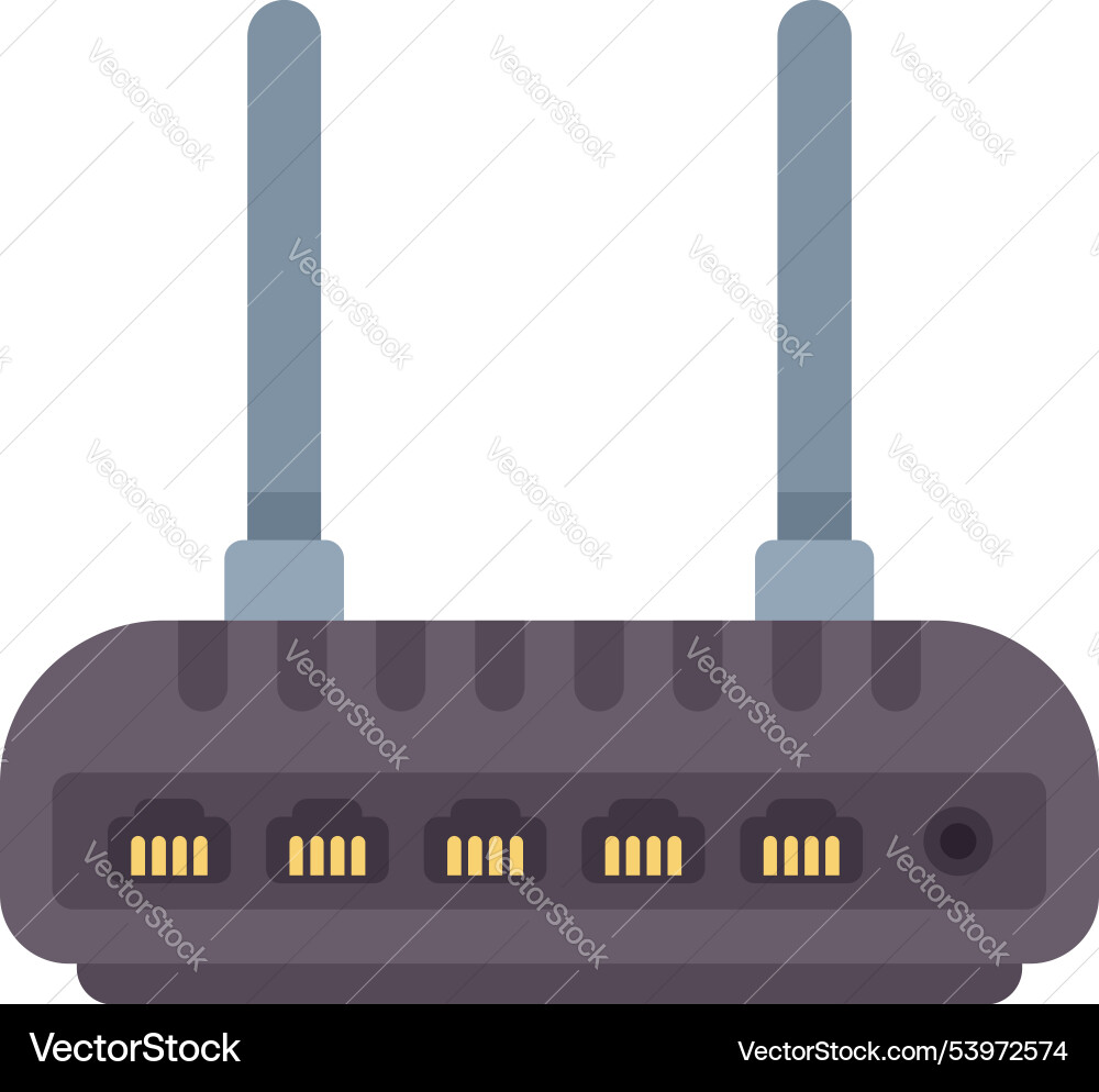 Black wireless router providing internet Vector Image