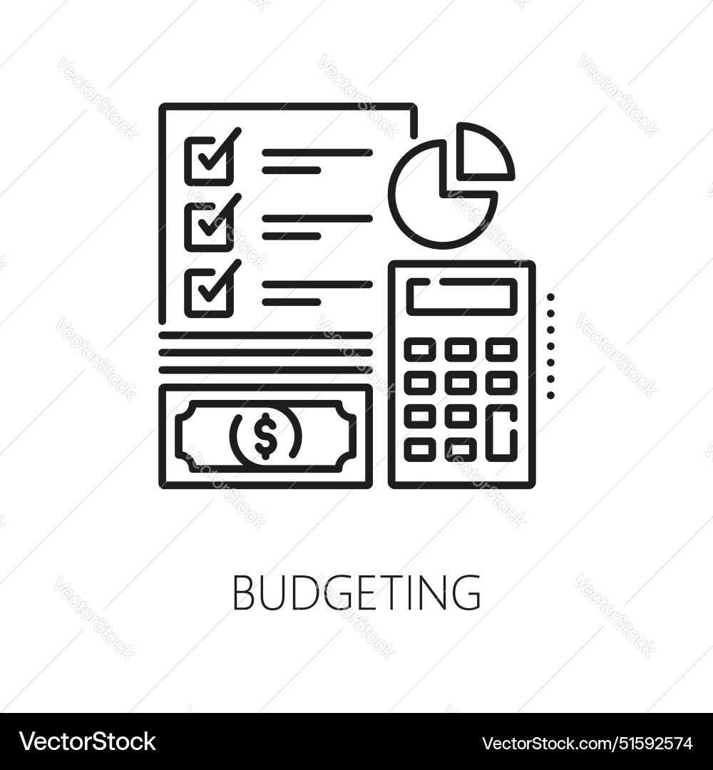 Budgeting icon financial analysis and accounting Vector Image