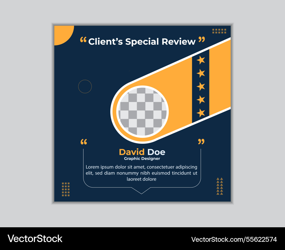 Client review or testimonial Royalty Free Vector Image
