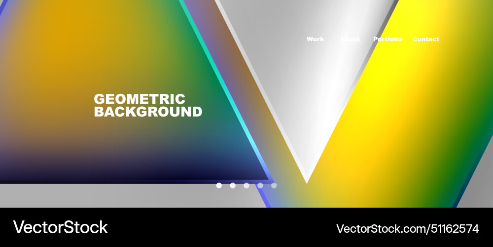 Colorful triangles on white backdrop create Vector Image