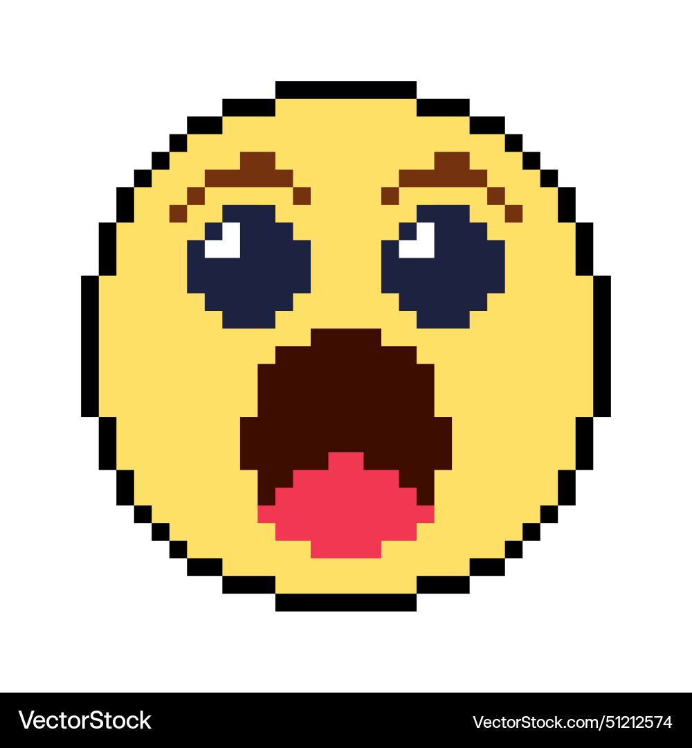 Emoticon and emoji smile pixel art design Vector Image