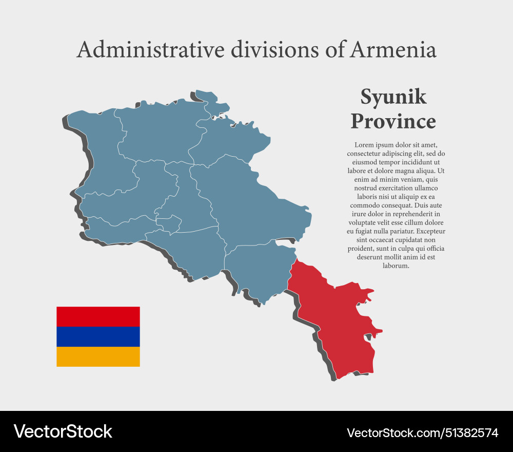 Map armenia province syunik Royalty Free Vector Image