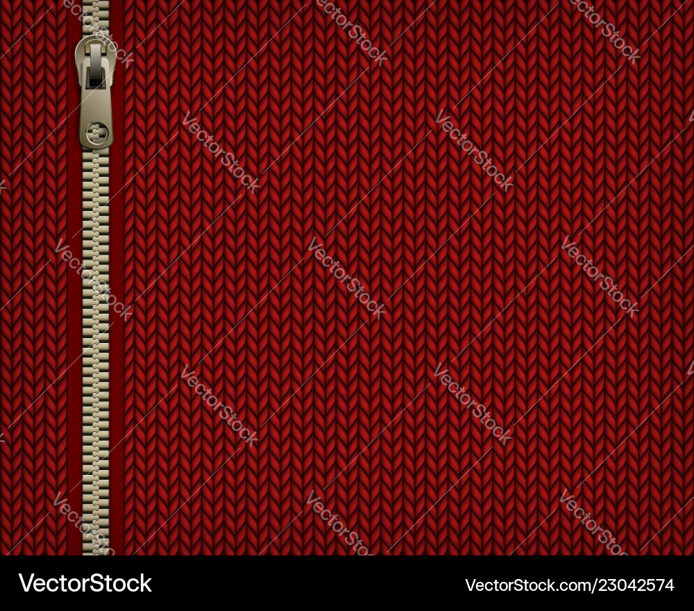 Red knitting jersey background with sewing Vector Image