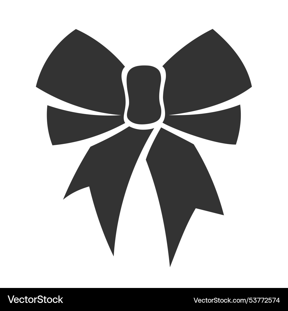 Silhouette simple bow Royalty Free Vector Image