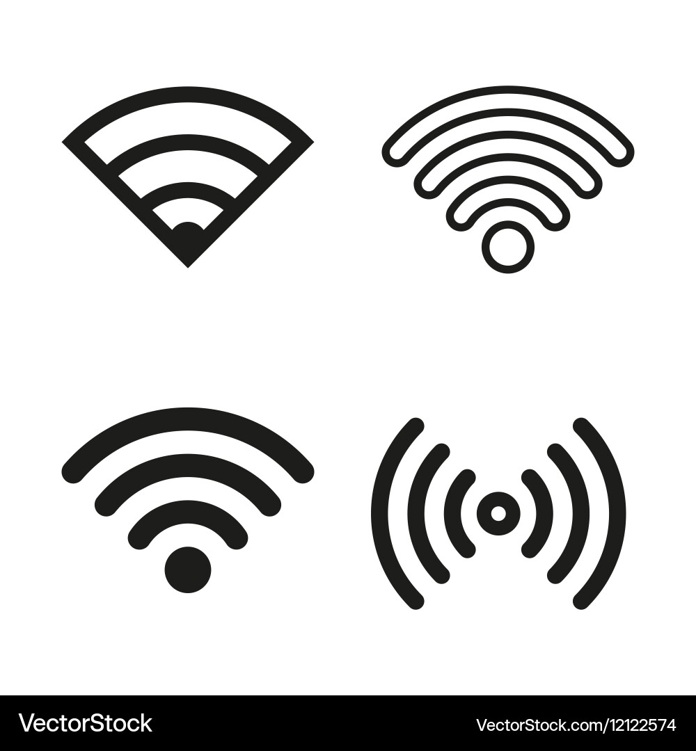 Wi-fi icon set Royalty Free Vector Image - VectorStock