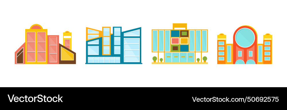 Commercial building and city architecture front Vector Image