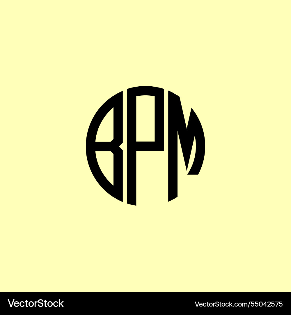 Creative rounded initial letters bpm logo Vector Image