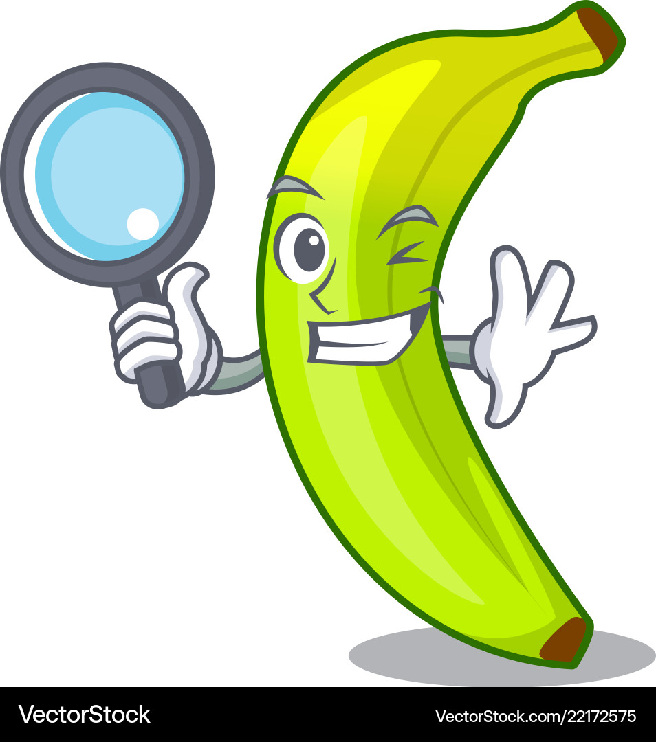 Detective Banana Character Royalty Free Vector Image