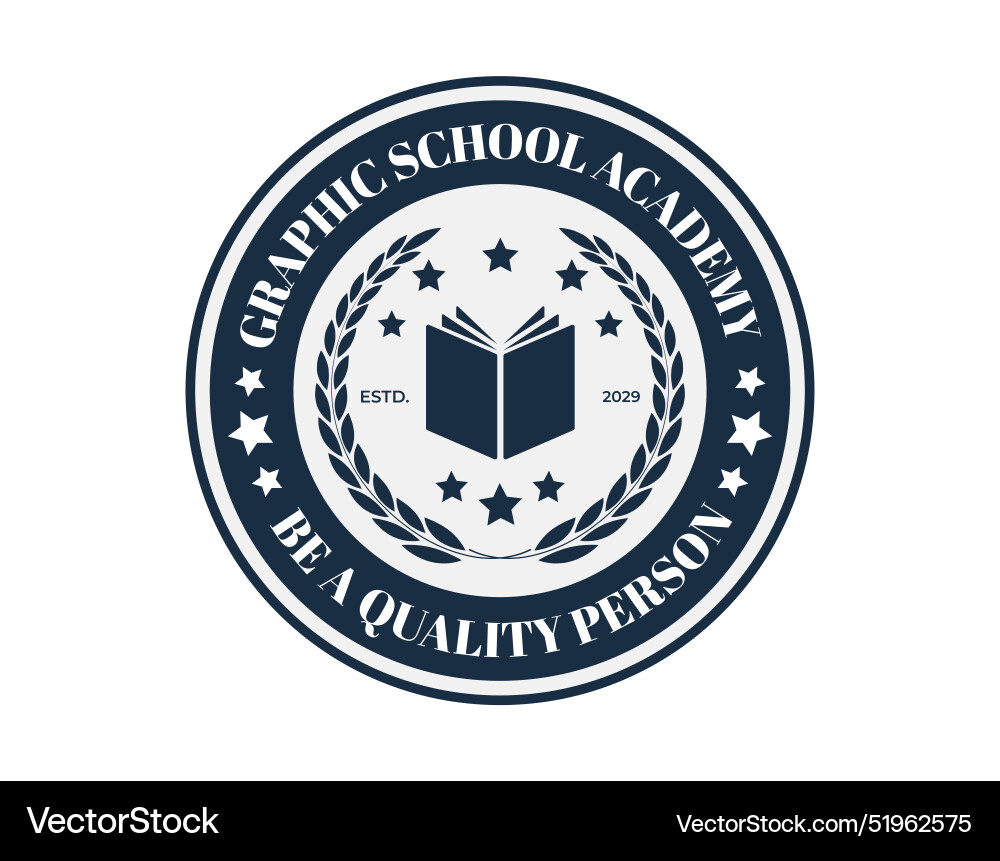 Education academy logo Royalty Free Vector Image